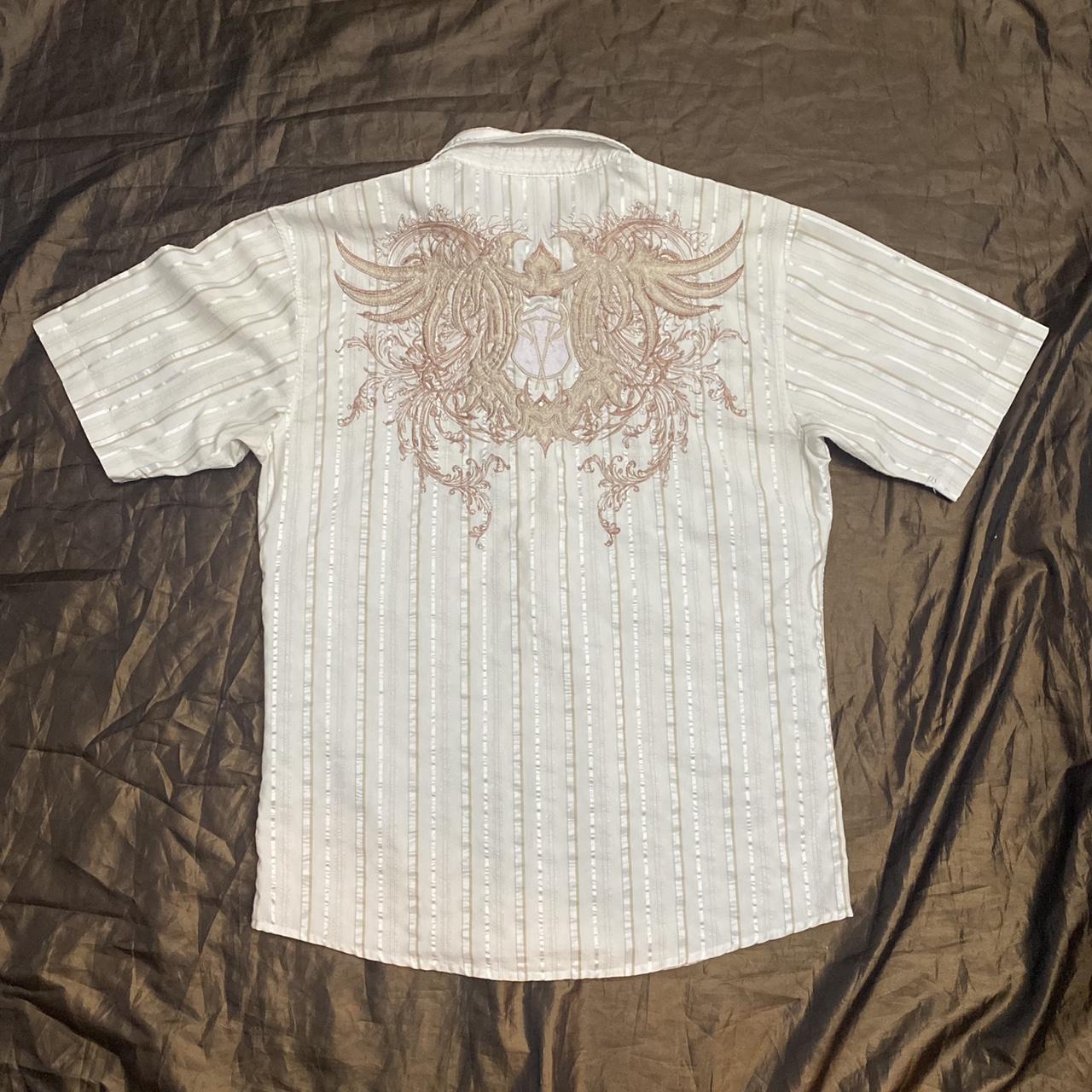 Y2K BUTTON UP WITH RHINESTONES LIKE AFFLICTION SUPER... - Depop