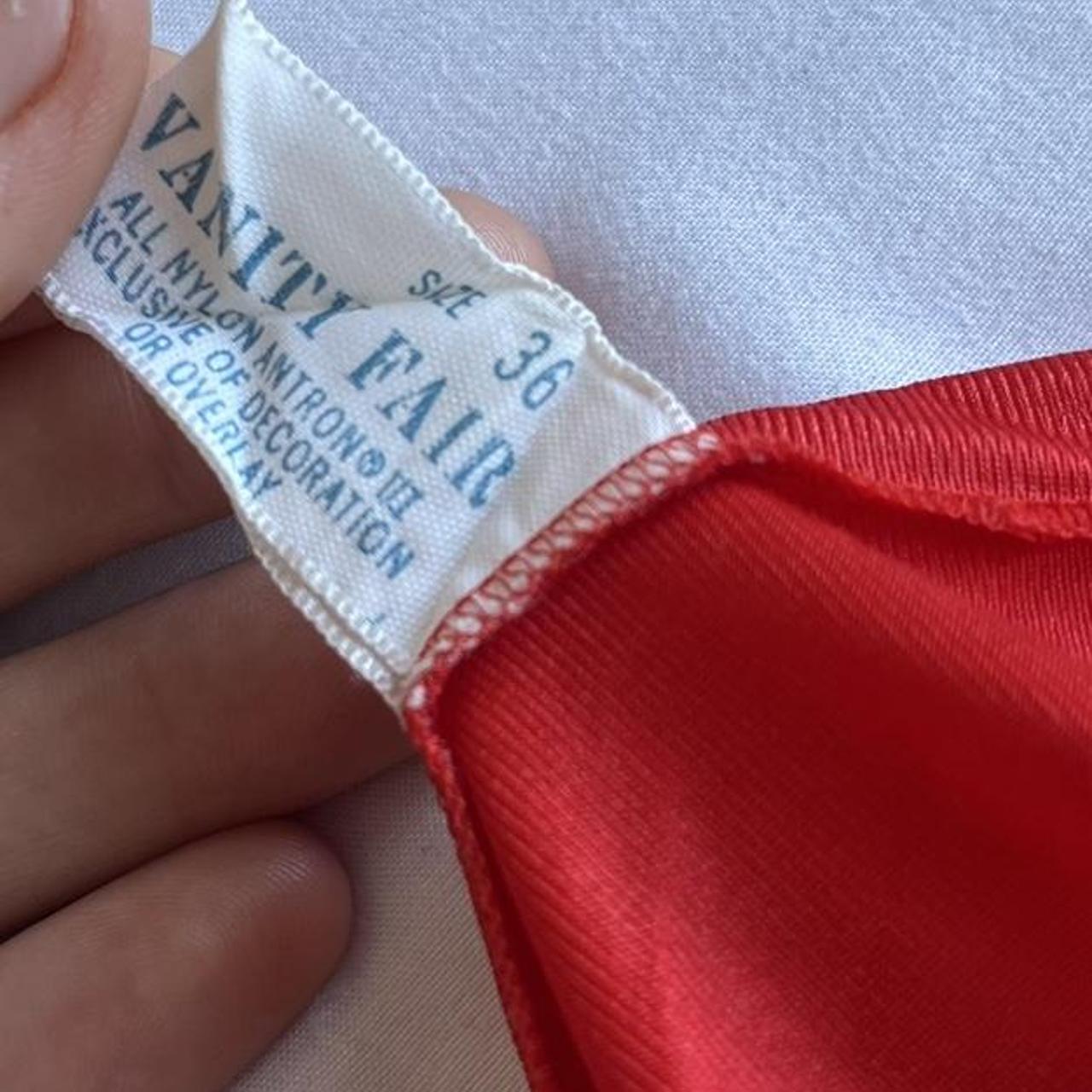 Vanity Fair Women's Red and Cream Vest | Depop