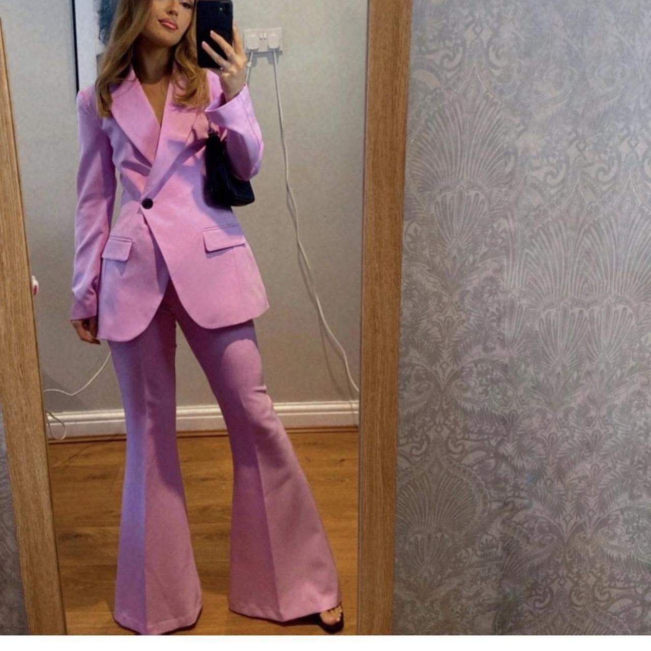 ASOS suit Light pink flared trousers and blazer... - Depop