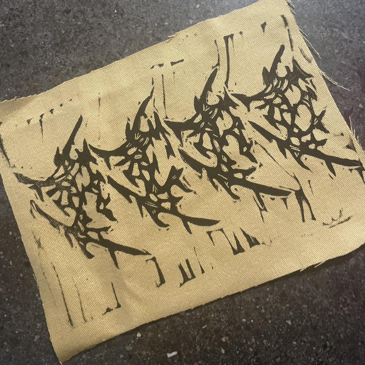 Metal font ACAB patch, hand stamped on upcycled... - Depop