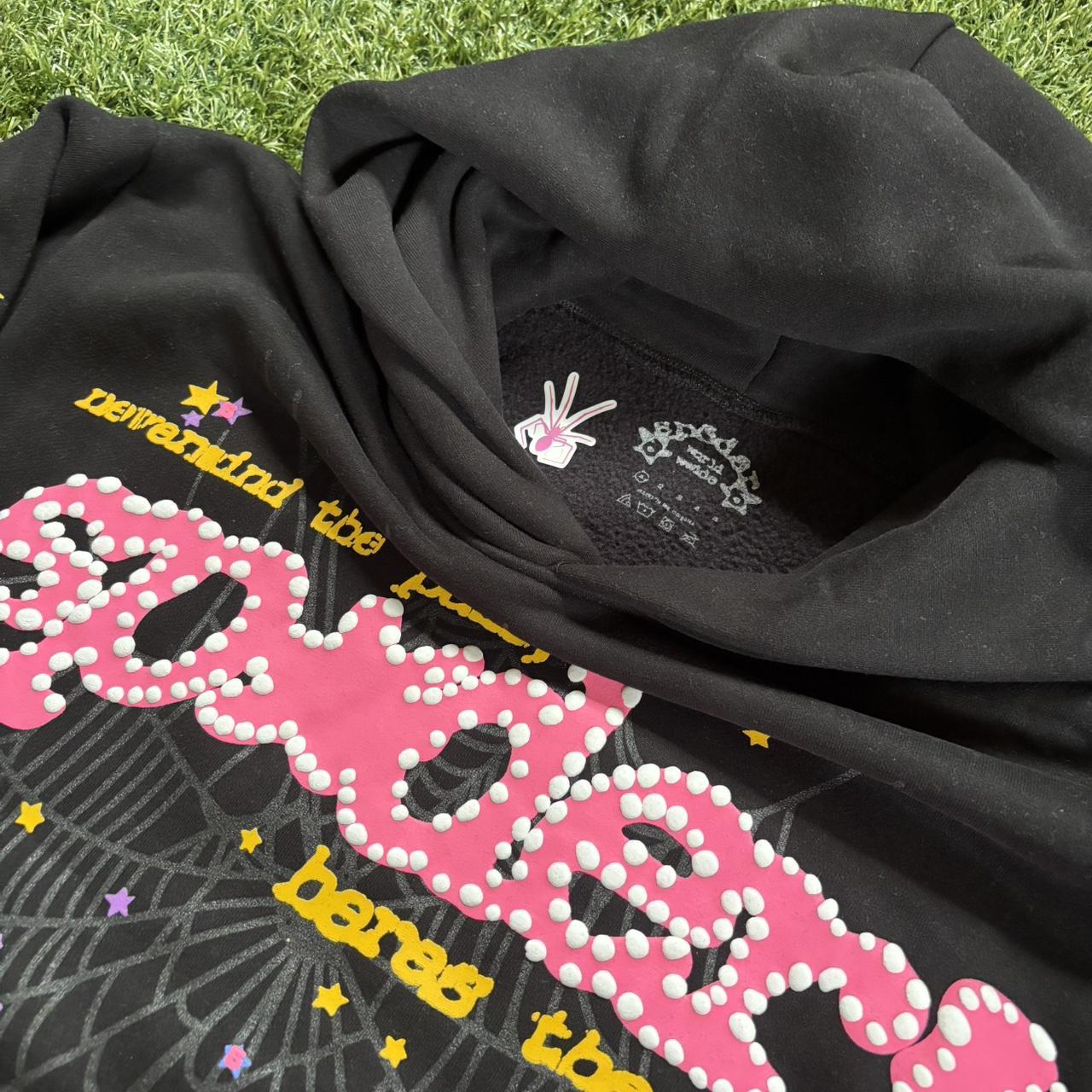 Sp5der P*NK V2 Hoodie - Adult Small 'Black/multi' -... | Depop