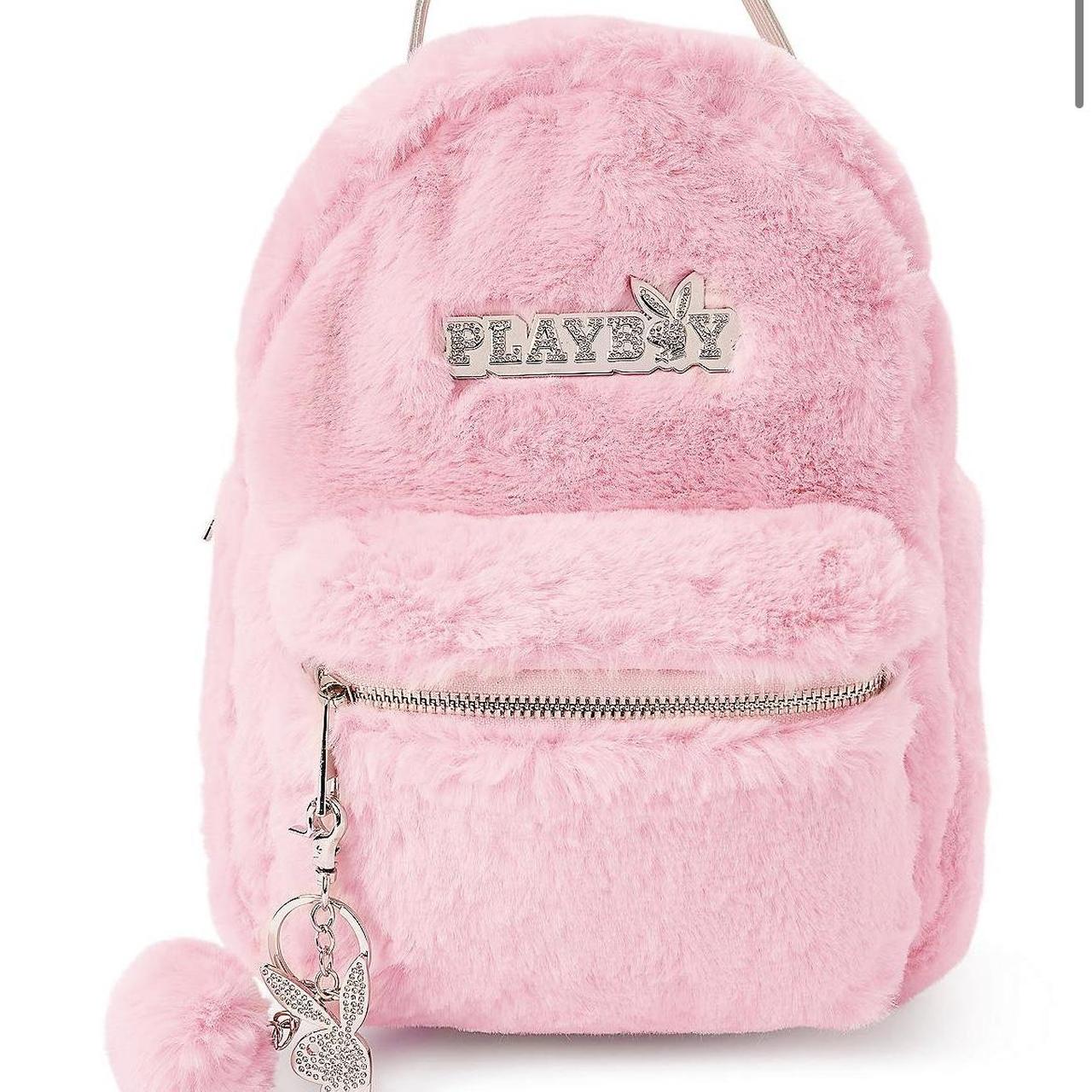 Pink Furry Playboy Mini Backpack -BRAND NEW never... - Depop
