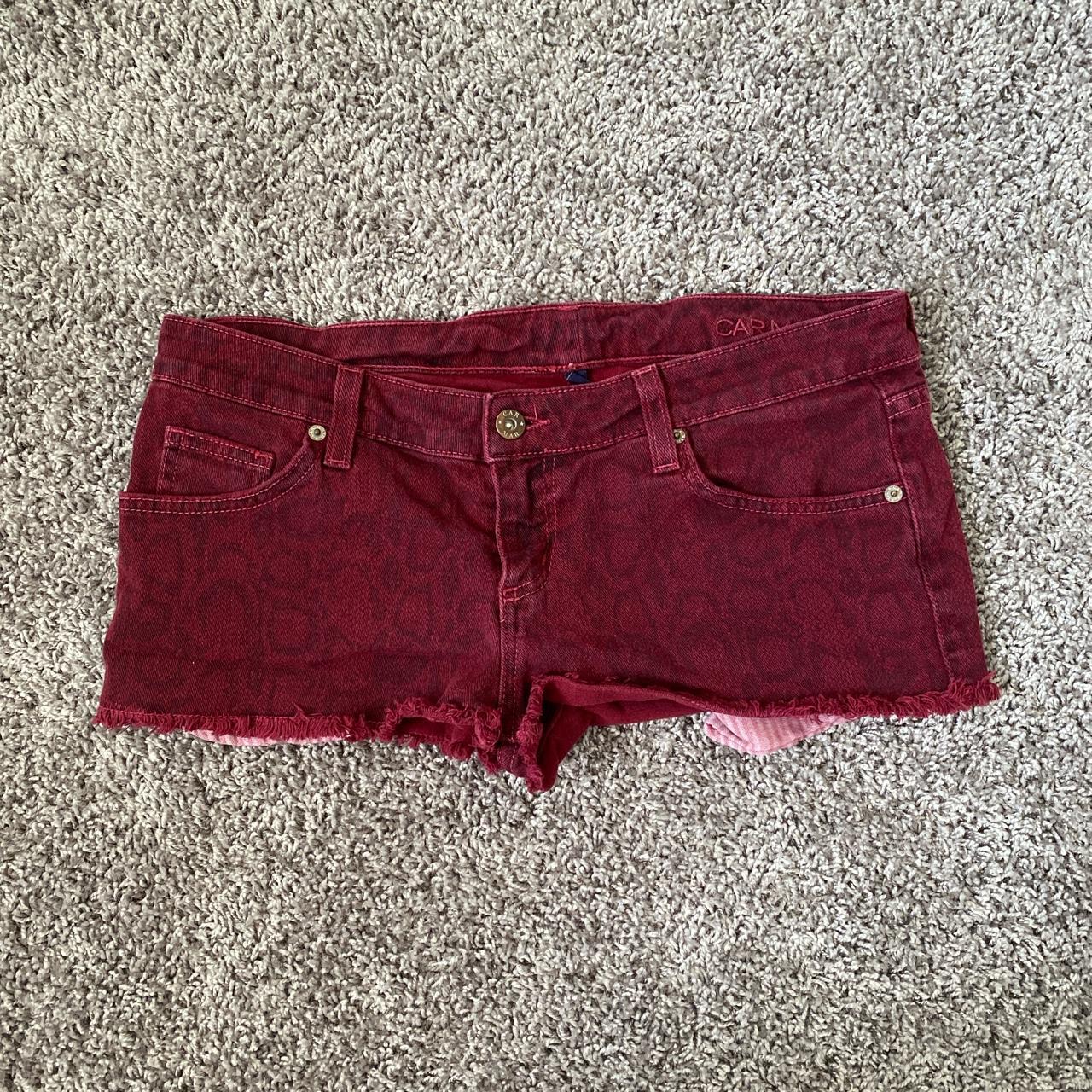 Womens Red And Burgundy Shorts Depop