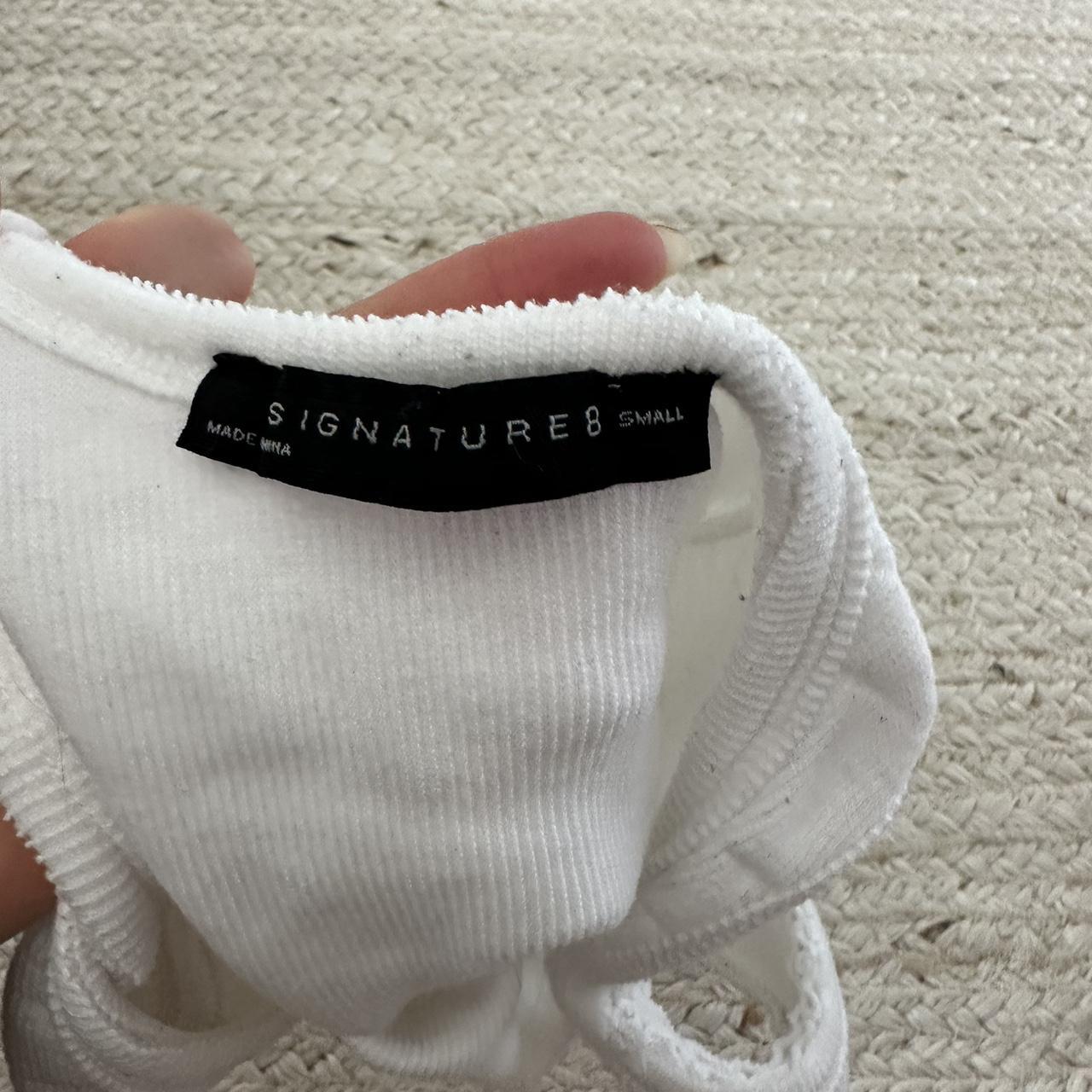 Signature 8 Super crop white tank top - Depop