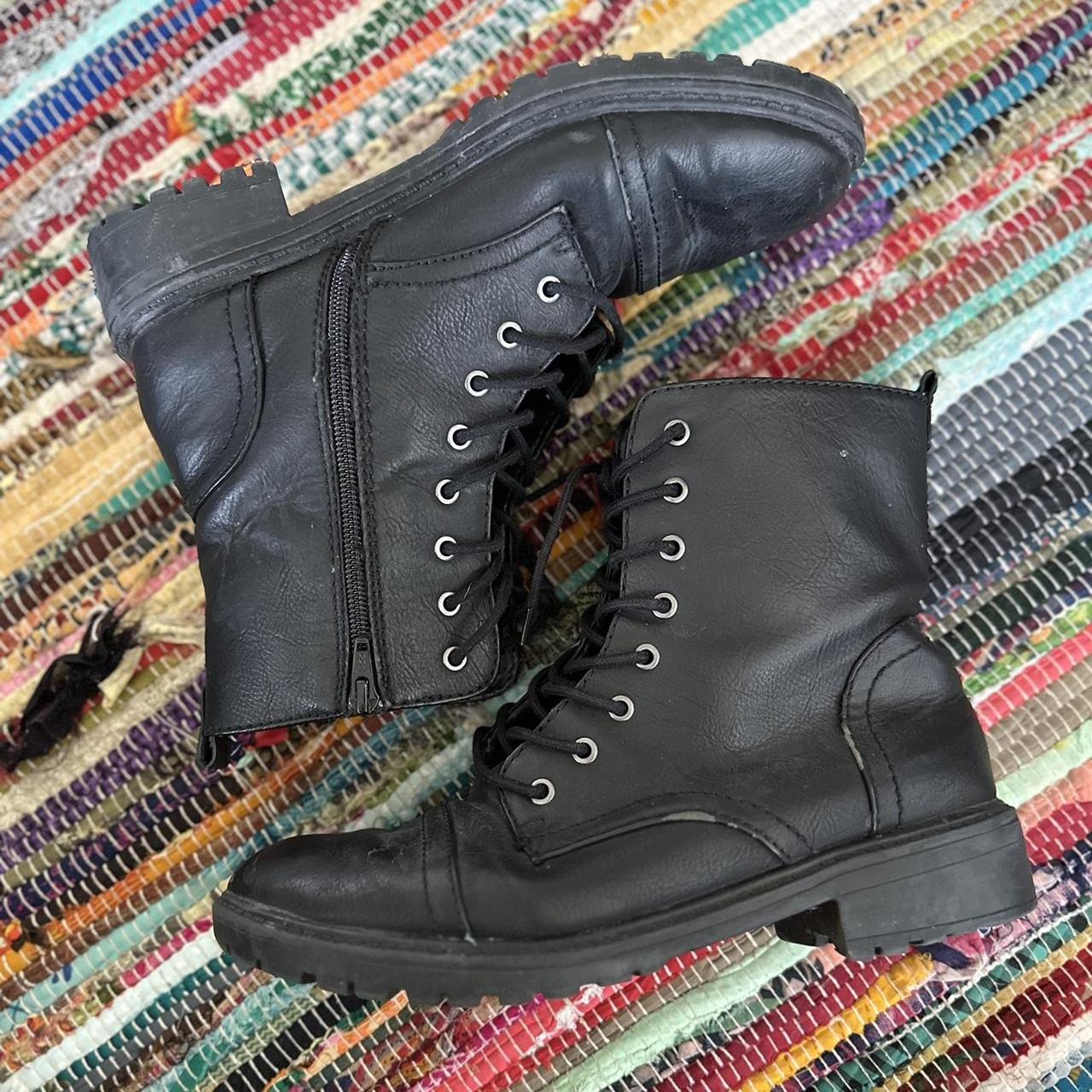 black combat boots -some scuffing on the front... - Depop