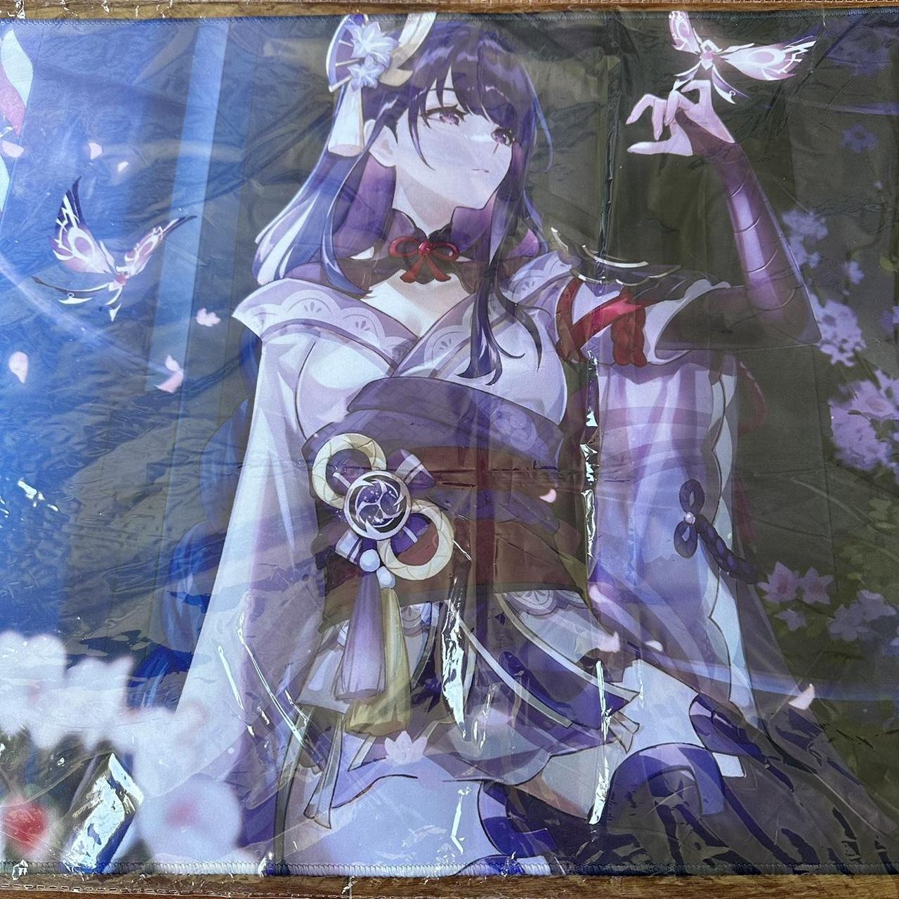 2022 genshin impact raiden shogun desk play mat... - Depop