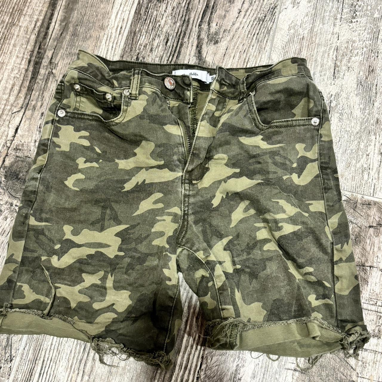EDIKTED CAMO JORTS Size XS! Would fit a small Worn... - Depop