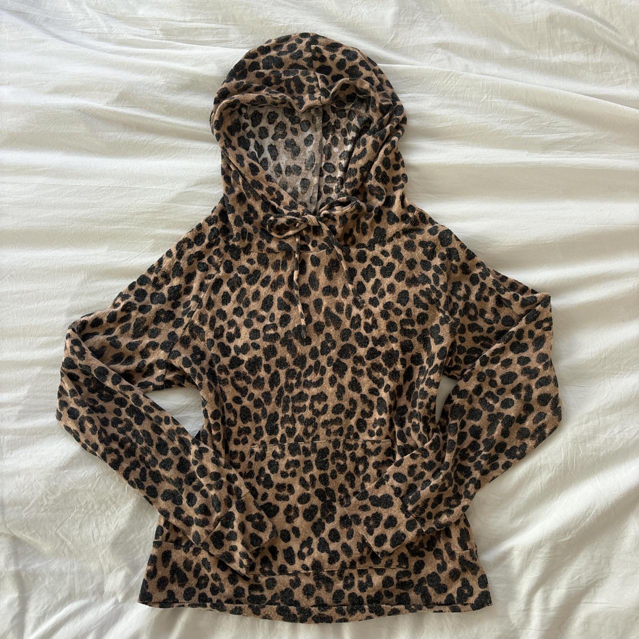 Brown and black leopard print hoodie #leopardprint... | Depop