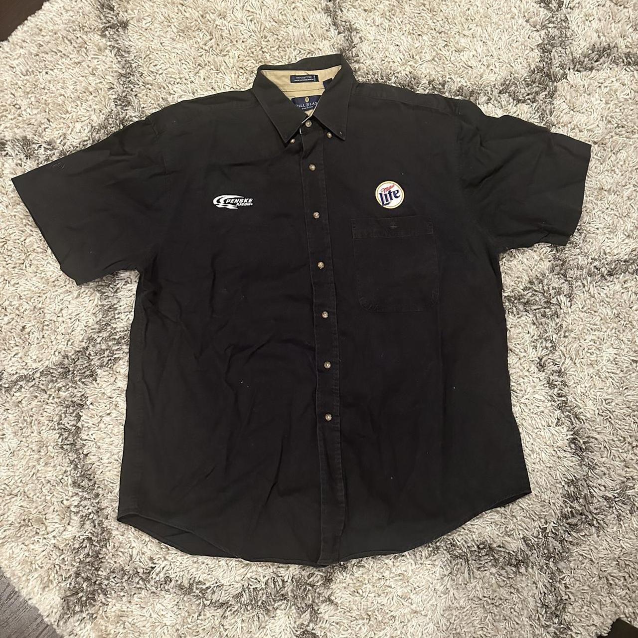 Vtg Miller Lite Beer Short Sleeve Button Down L Work... - Depop