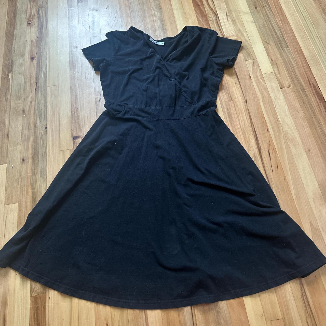 ‘MSbasic’ Black midi dress 👗 Very flattering dress... | Depop