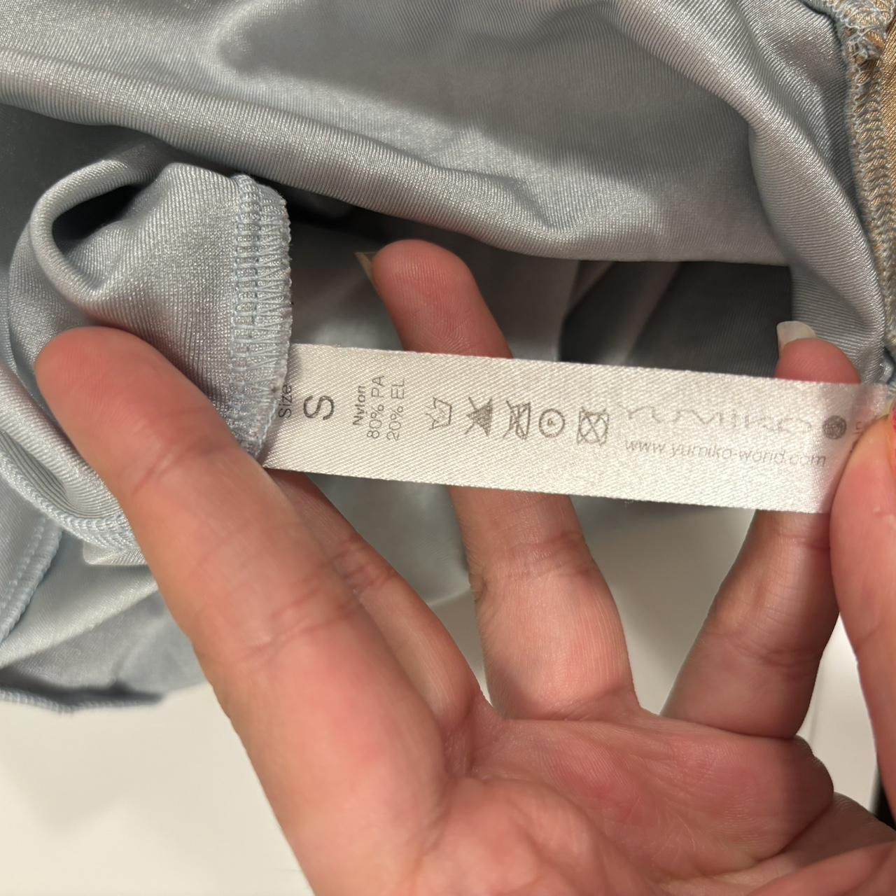 Yumiko Denise Nylon leotard in light blue, bust... - Depop