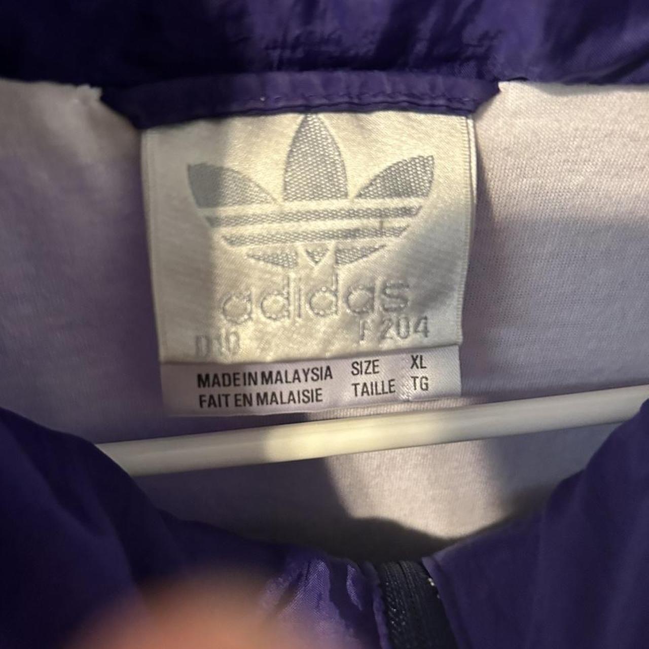 Purple adidas track running jacket No noticeable... - Depop