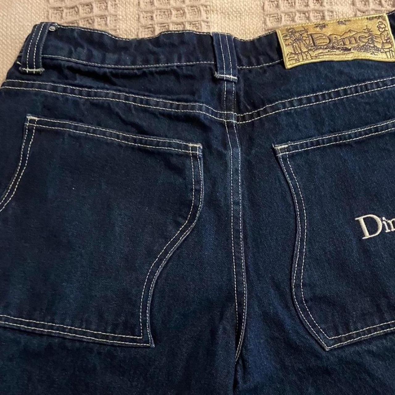 basically new dime dark wash straight leg jeans!... - Depop