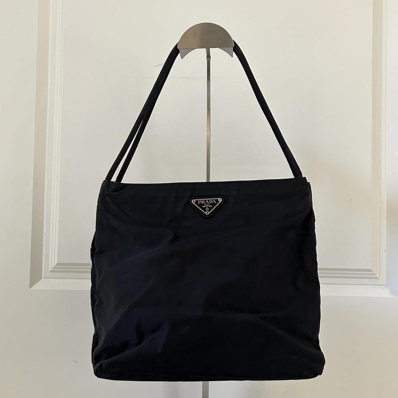 Authentic vintage Prada black nylon tessuto tote bag... - Depop