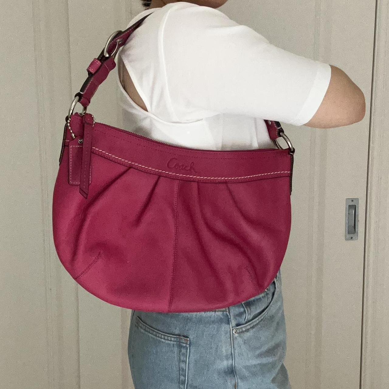 Authentic vintage coach pink leather shoulder bag... - Depop