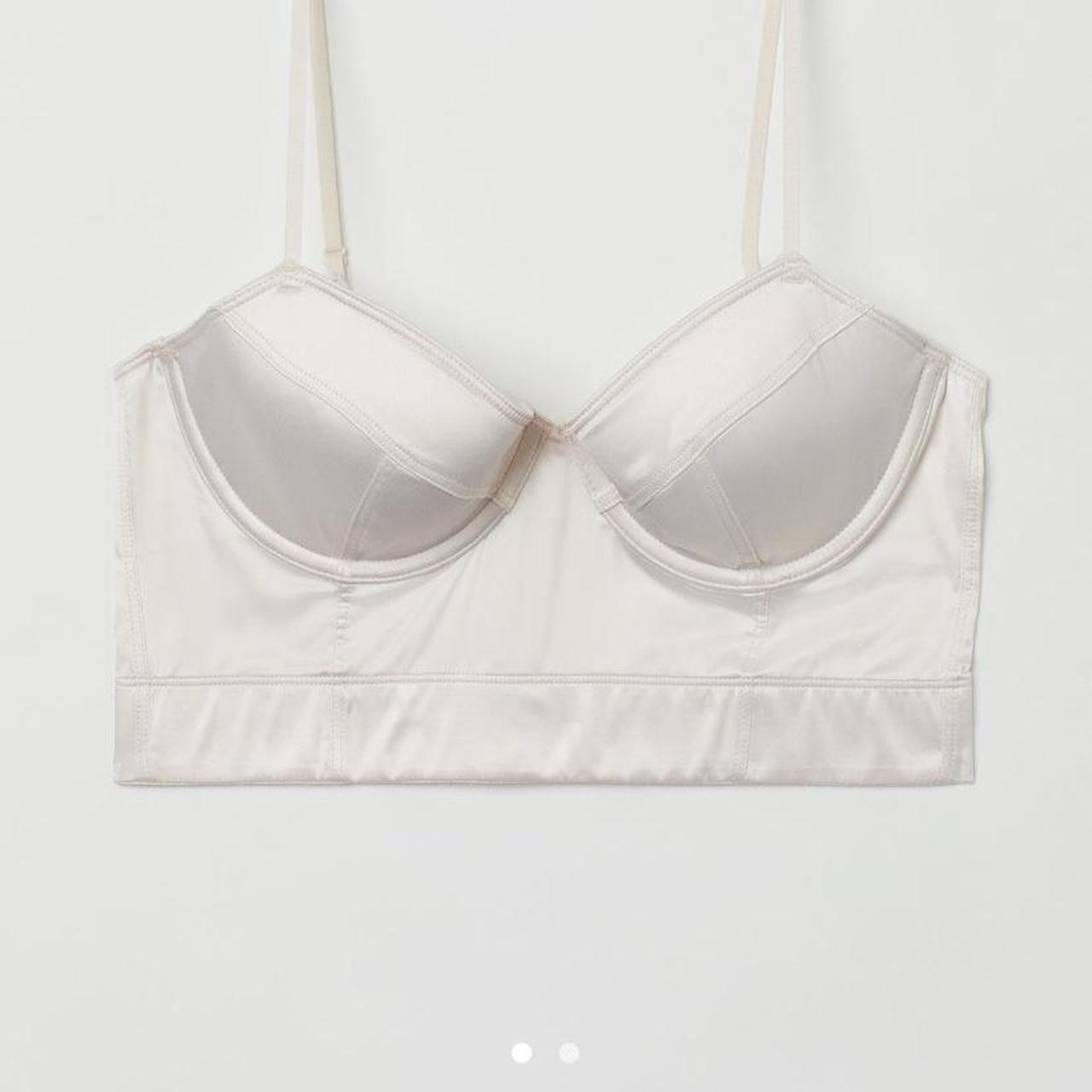 H&M Women's Cream Bra | Depop