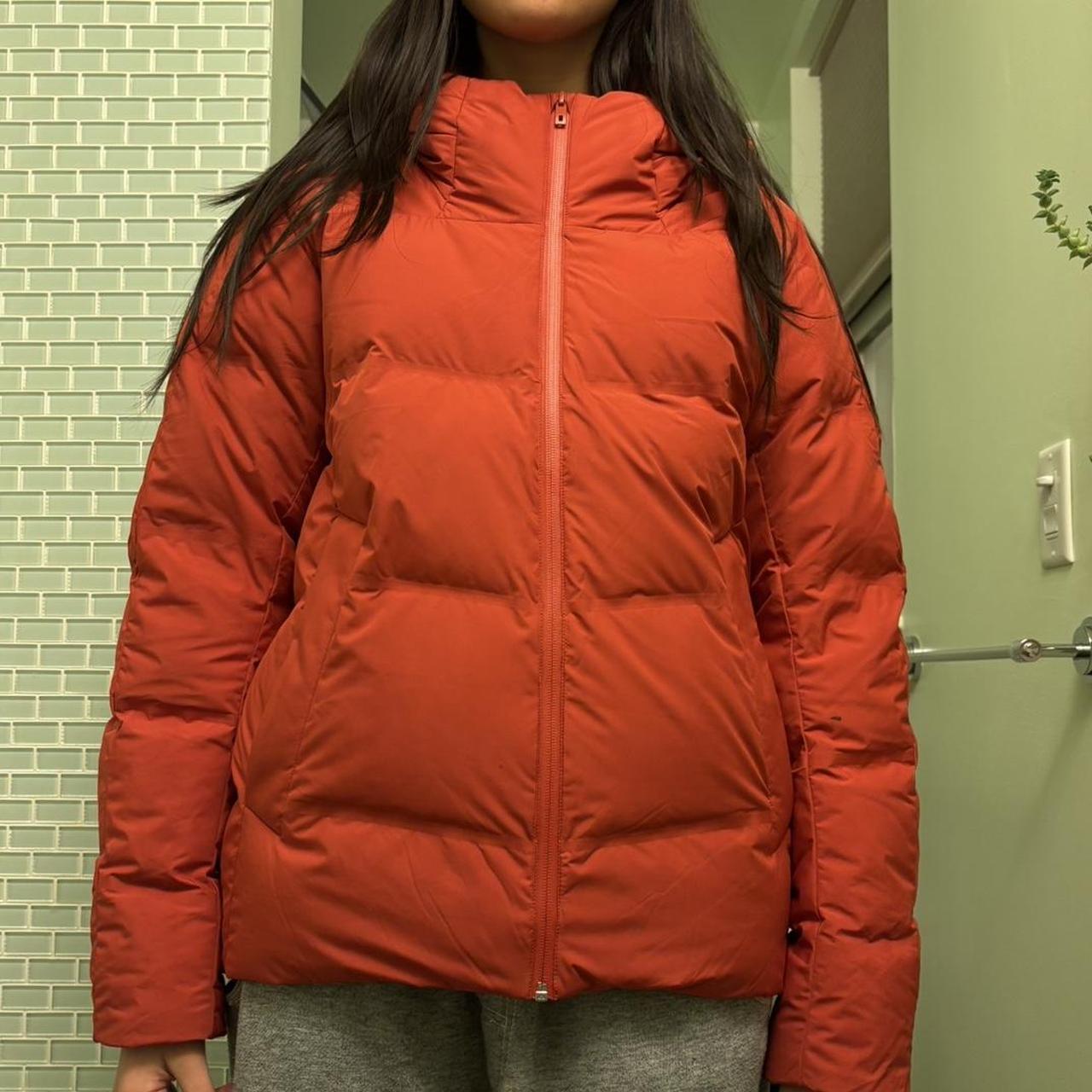 Uniqlo Orange Down Puffer perfect for winter, has... - Depop