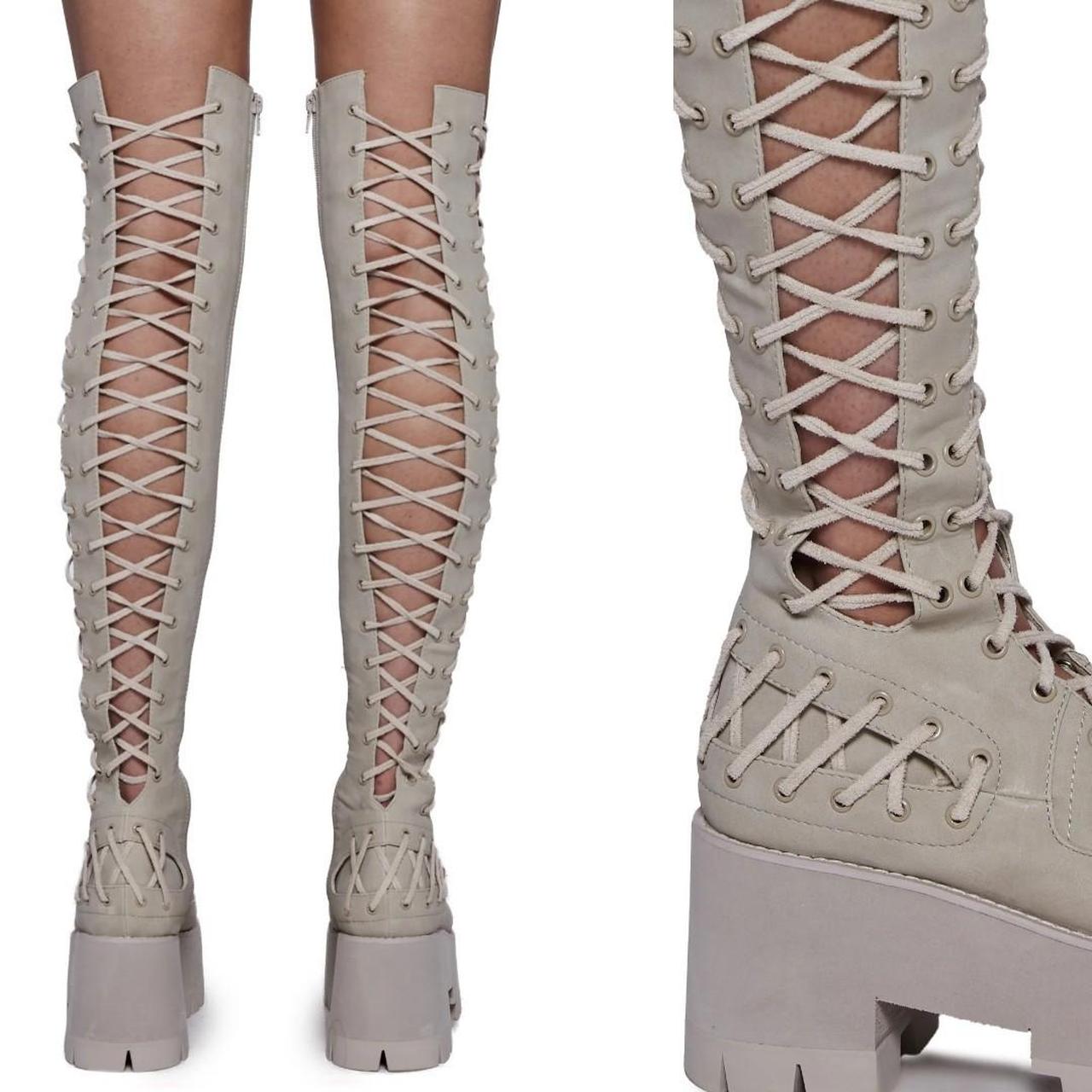 Club Exx Rude Awakening Treaded Boots New... - Depop