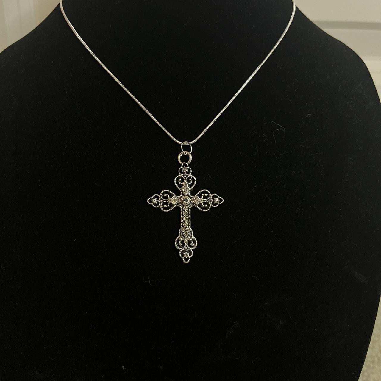 16 inch cross necklace #streetwear #y2k... - Depop