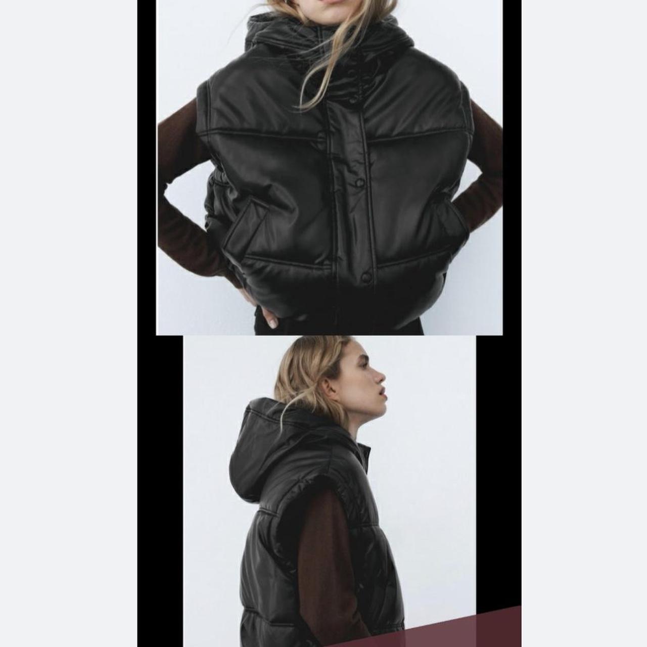 Oversized Zara Puffer Vest w/ hood - Depop
