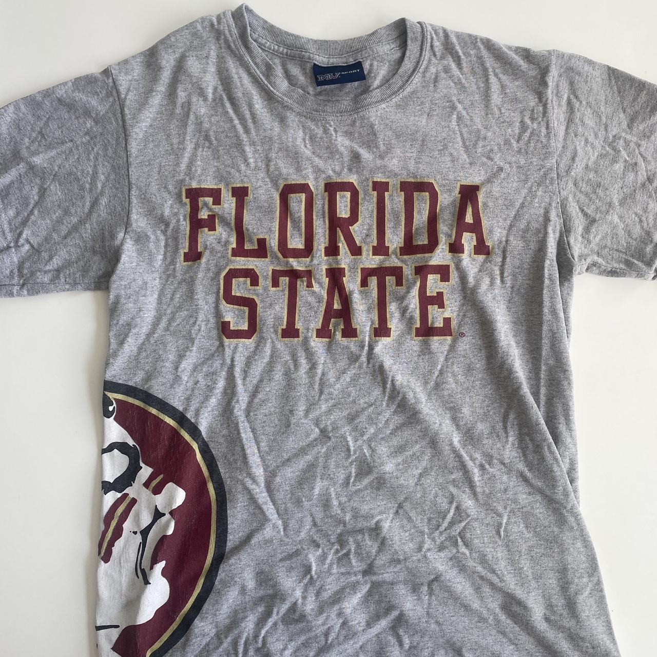 Grey Florida State Seminoles cotton t-shirt #FSU... | Depop