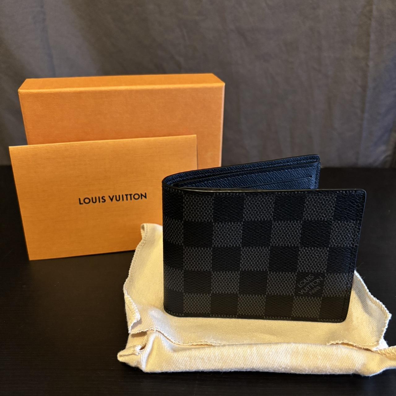 Brand New Louis Vuitton Checkered Black Wallet... - Depop