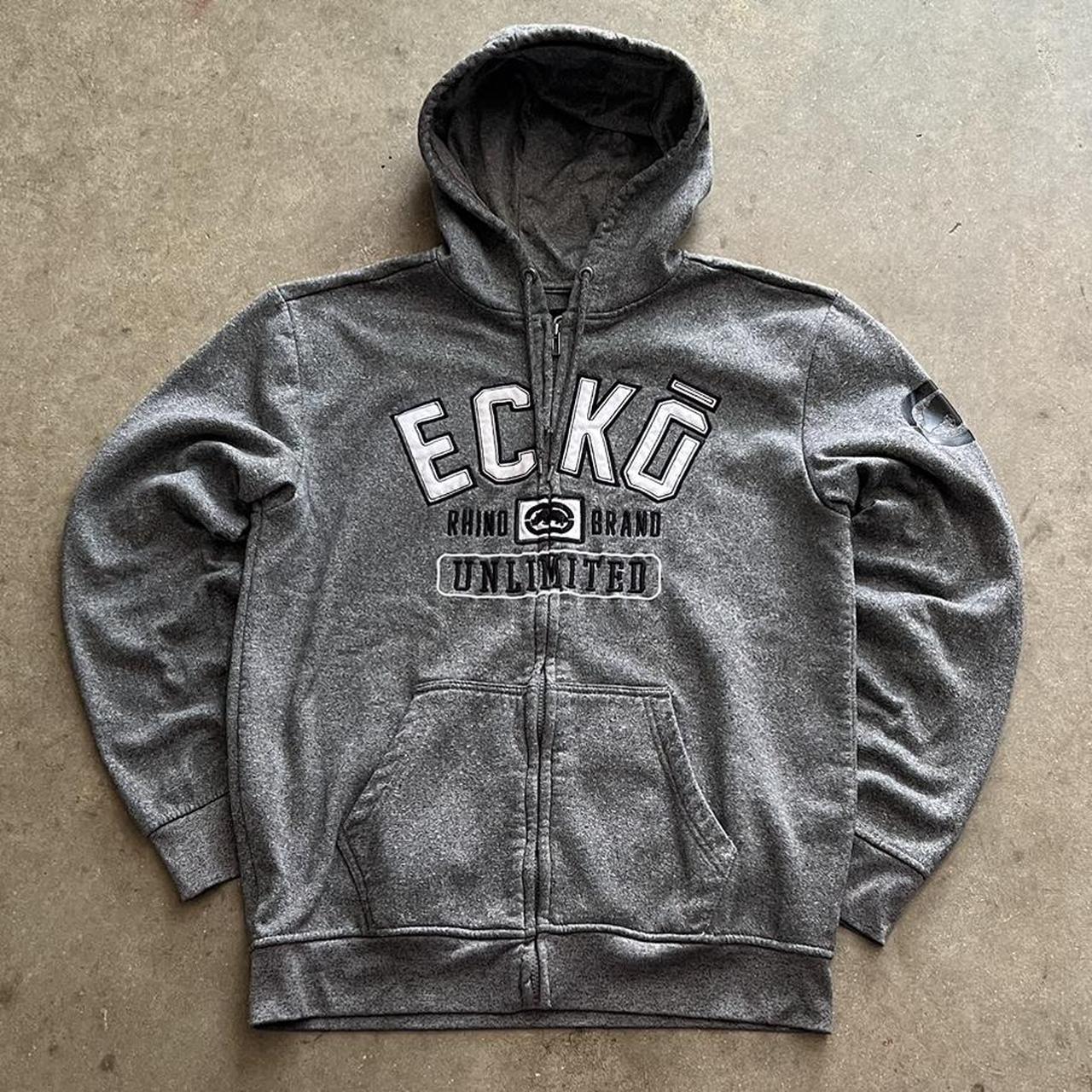 Y2K ECKO Unlimited grunge skater hoodie zip up -Size... - Depop