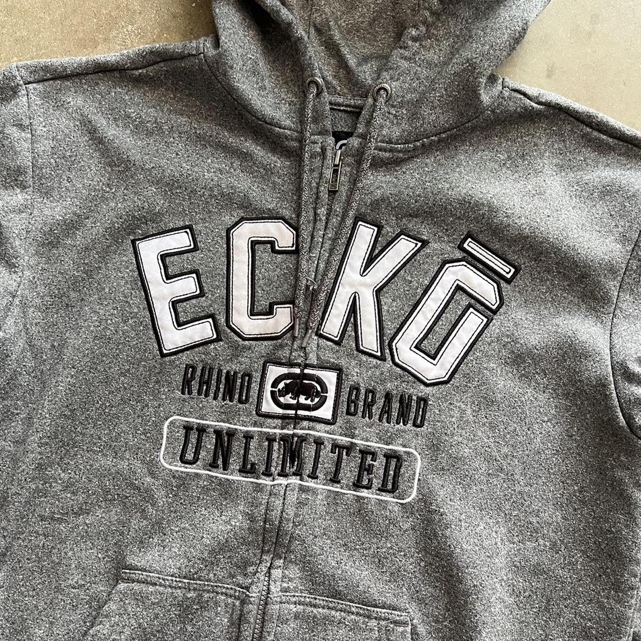Y2K ECKO Unlimited grunge skater hoodie zip up -Size... - Depop