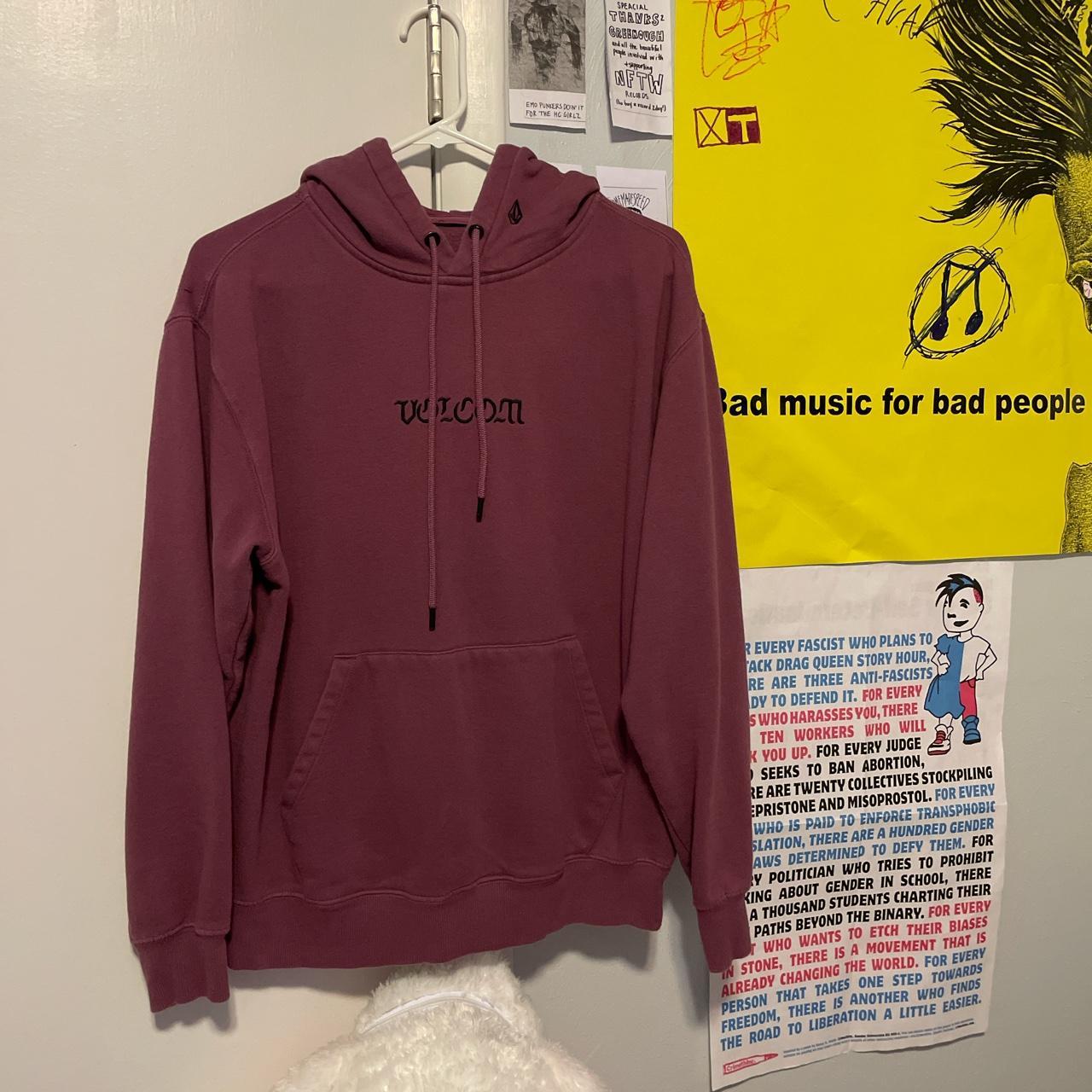 Purple volcom hoodie - Depop