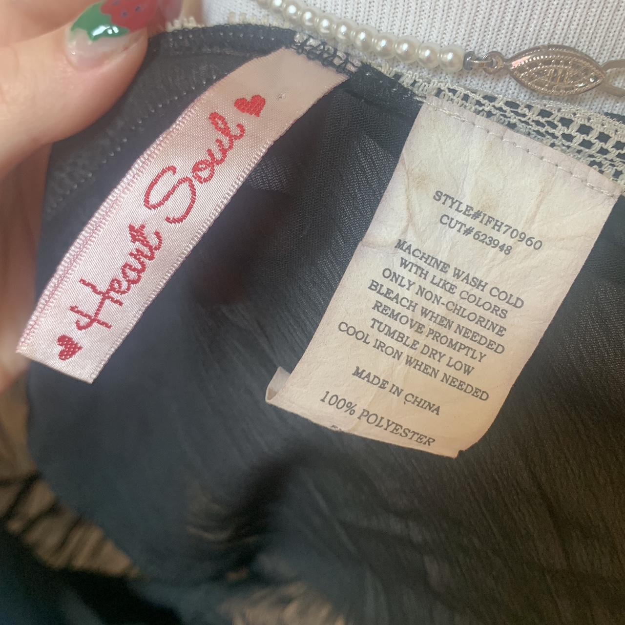 Vintage Sheer Black+White Ruffle Collared Blouse... - Depop