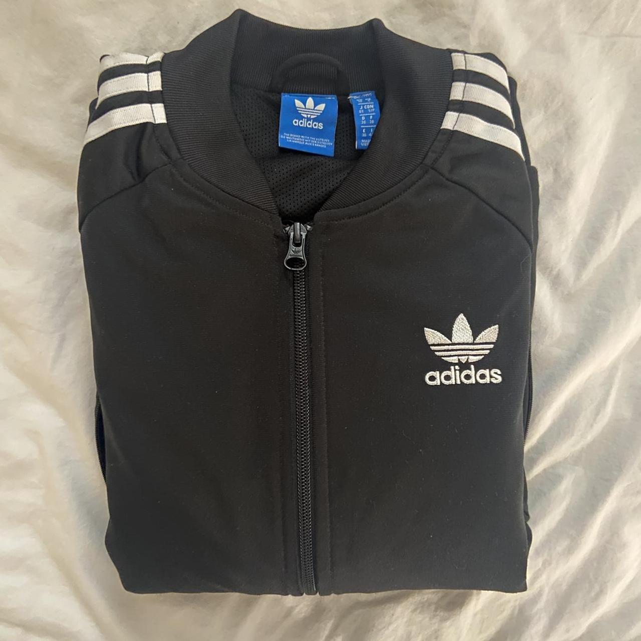 Adidas Women's Black and White Jacket | Depop