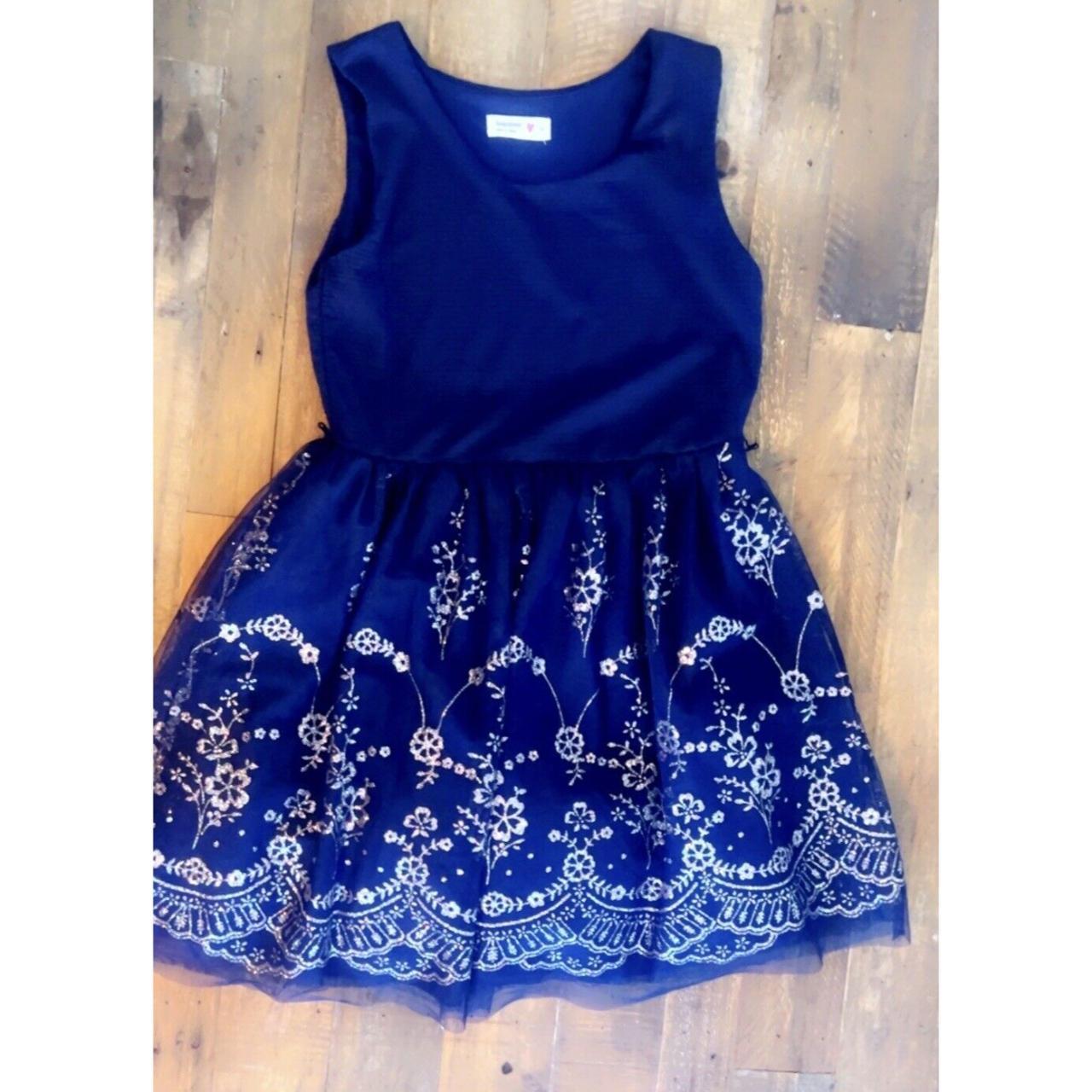 Girls Beautees Sleeveless Party Dress Pretty Navy... - Depop