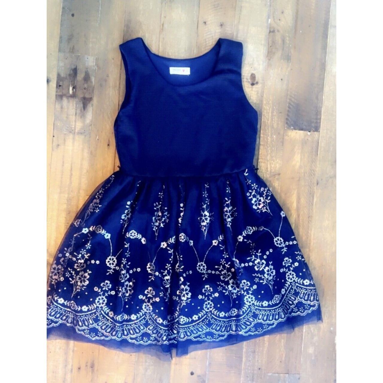 Girls Beautees Sleeveless Party Dress Pretty Navy... - Depop