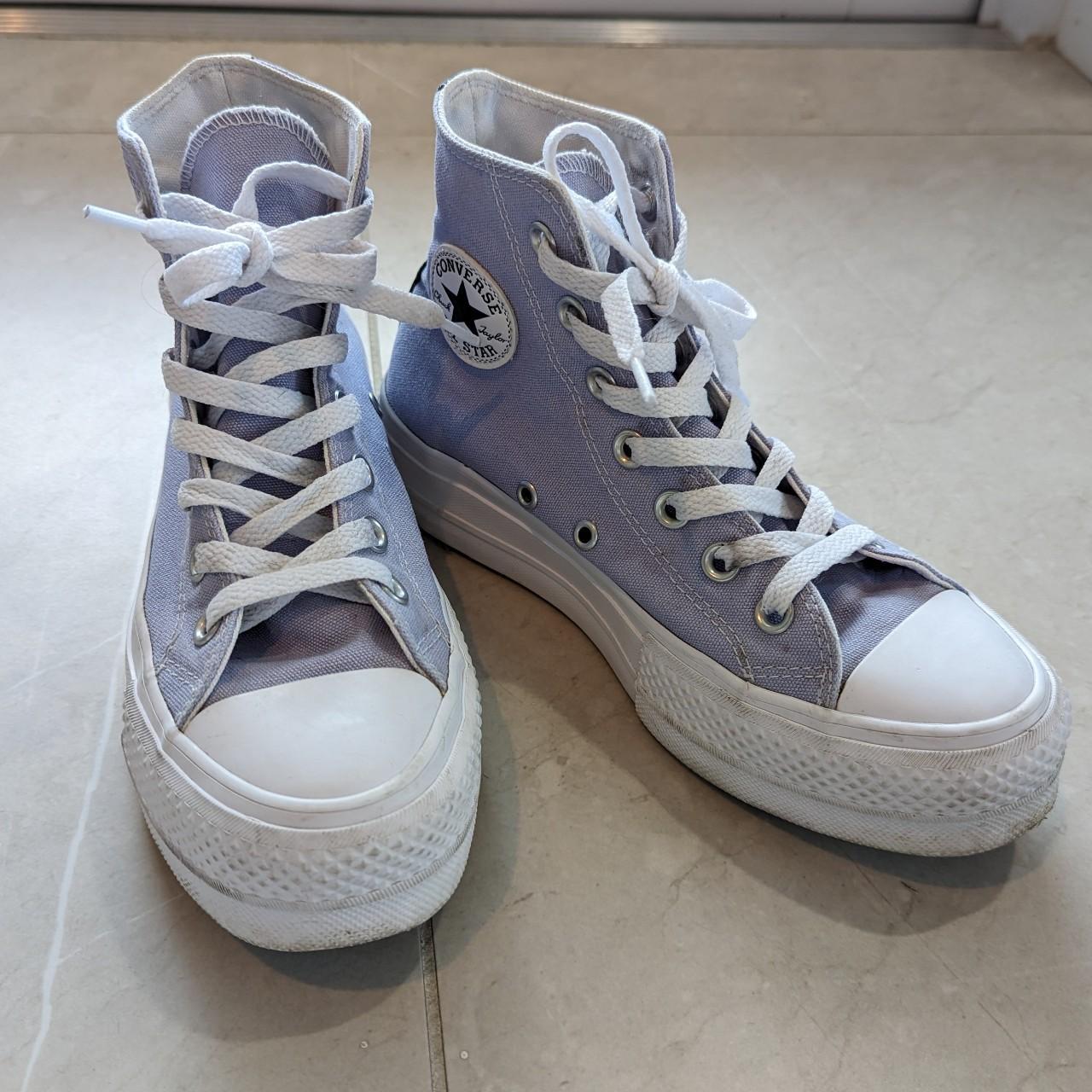 Lavender platform converse. Love these but they're a... - Depop