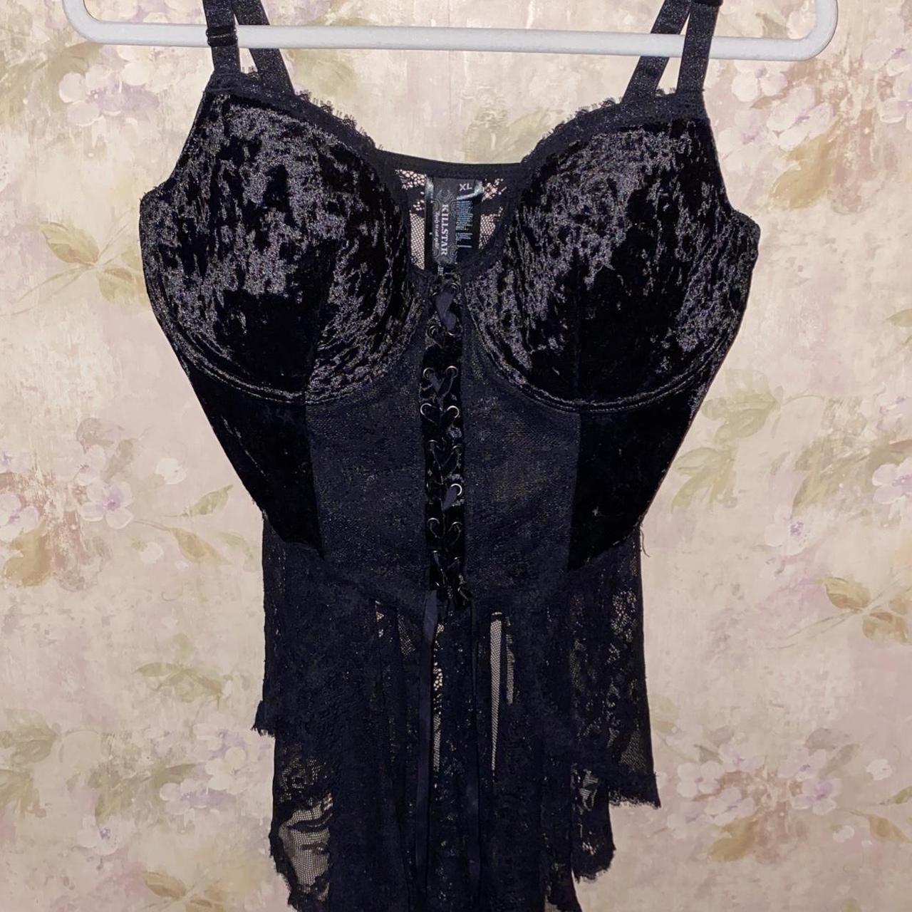 Killstar gothic corset lace up top Size... - Depop