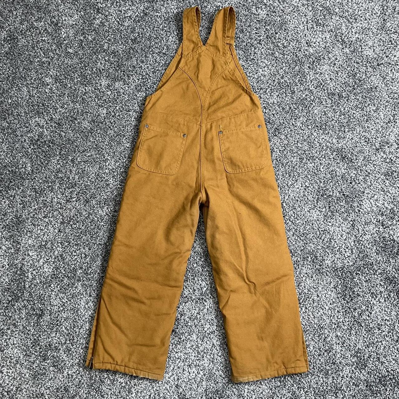 Tan Carhartt Double Knee Overalls Boys Size... - Depop