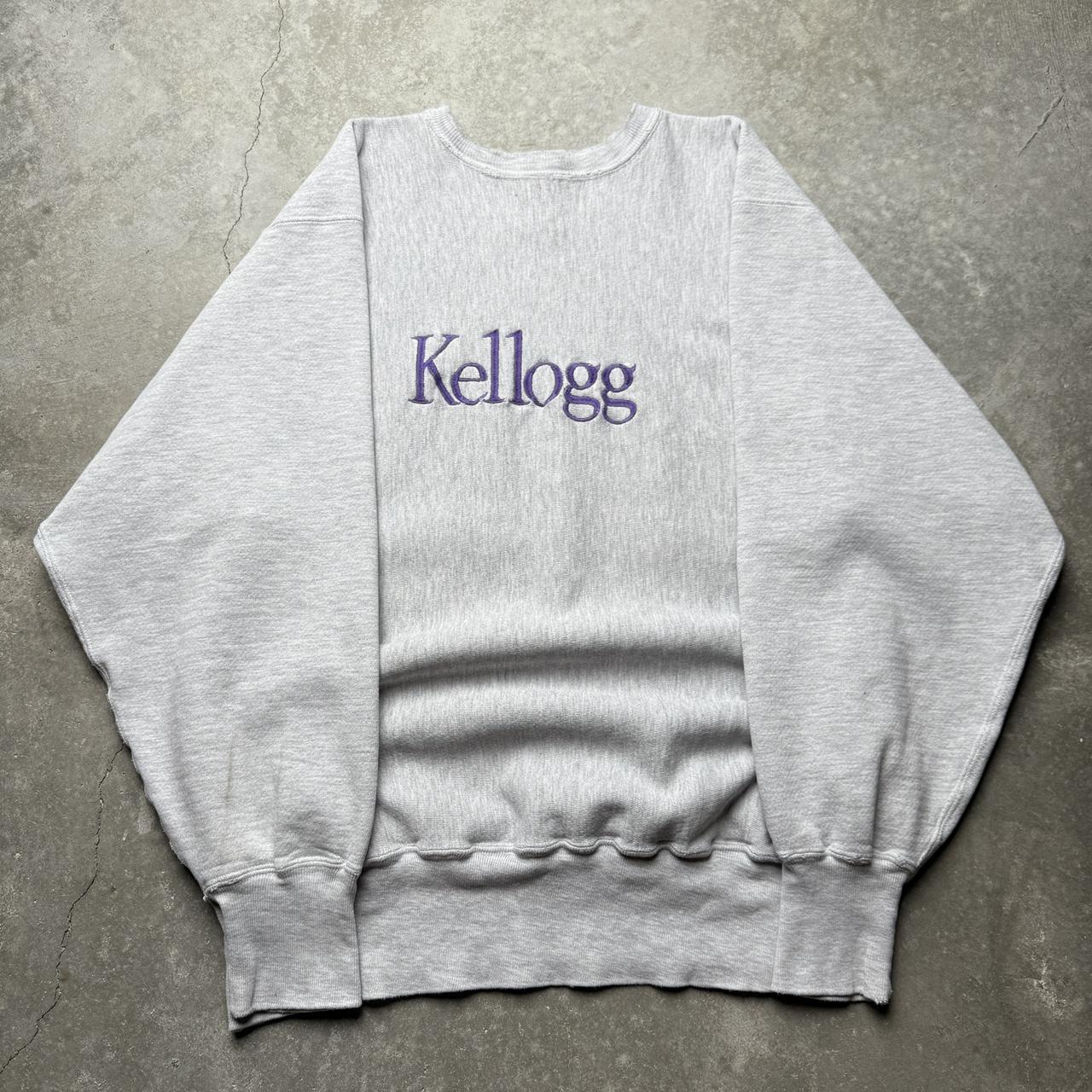 Vintage 90s Kellogg Business Reverse Weave Size XL... | Depop