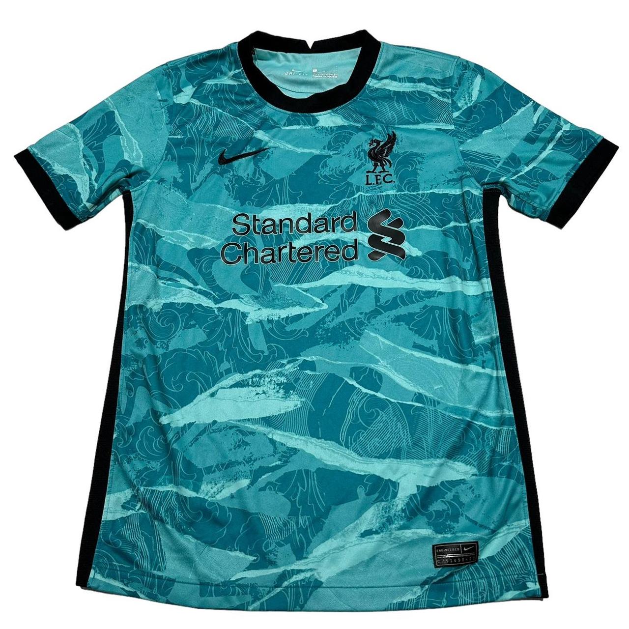 NIKE Liverpool Football Shirt AWAY Turquoise Blue &... - Depop