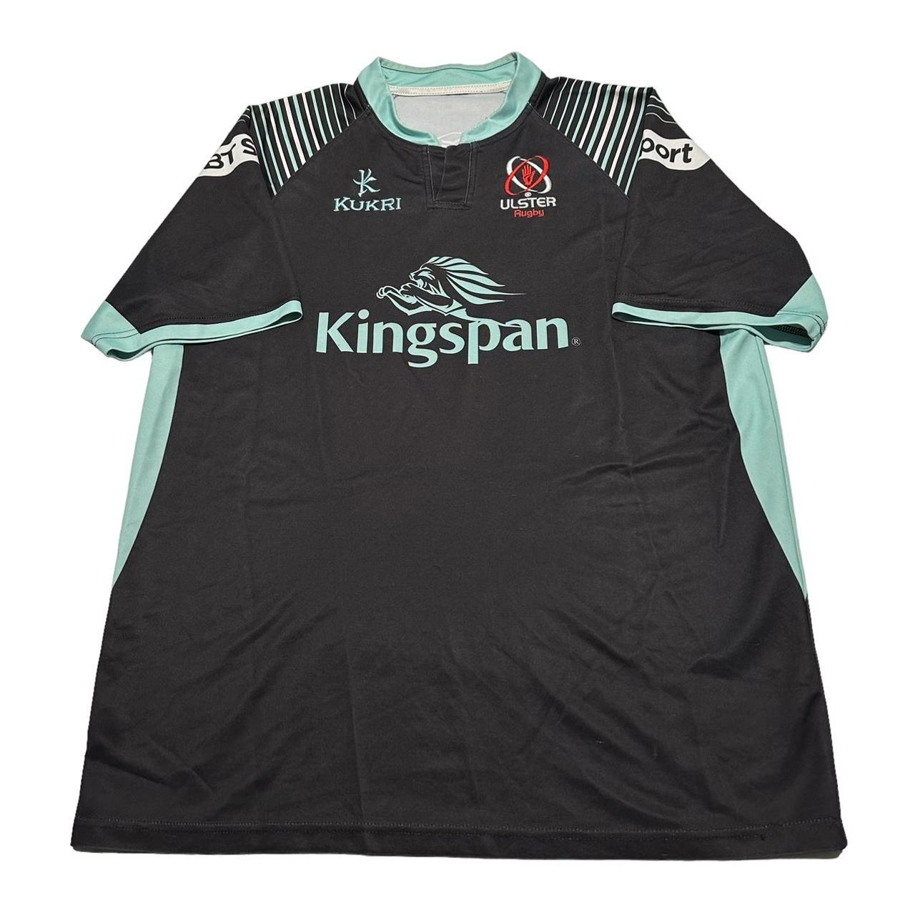 KURKI Ulster Rugby Shirt Retro Grey, Turquoise... - Depop