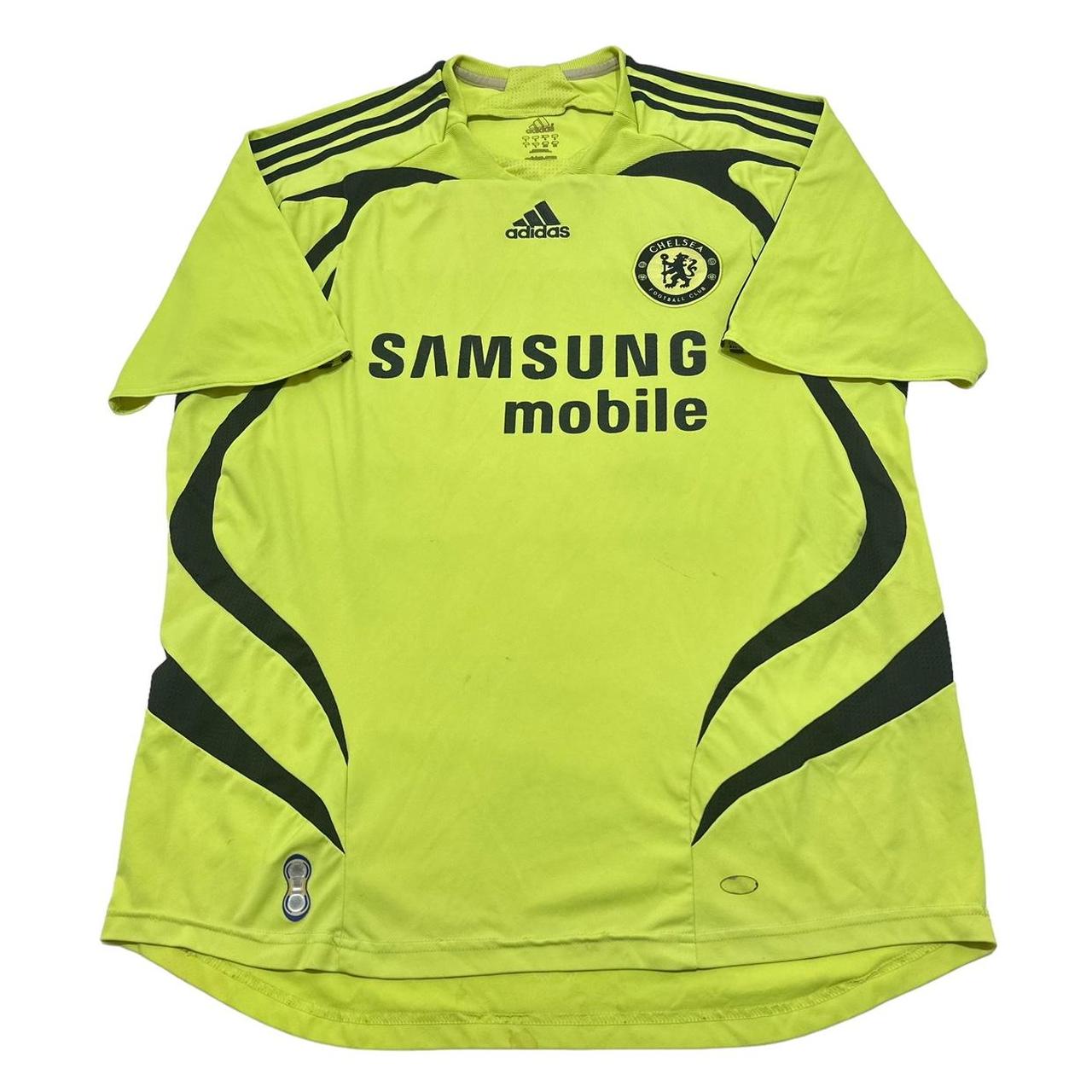 Chelsea Football Shirt ADIDAS Retro 2007 AWAY neon... - Depop