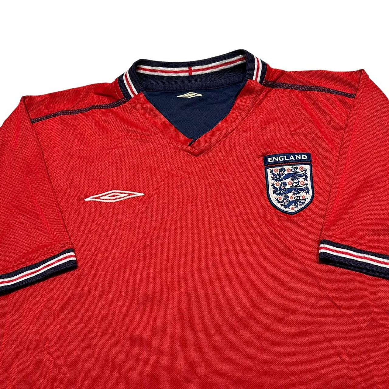 Umbro England Football Shirt Retro 2000s Reversible... - Depop