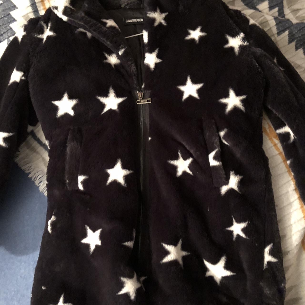 JawBreaker fuzzy star print Jacket Despite its... - Depop