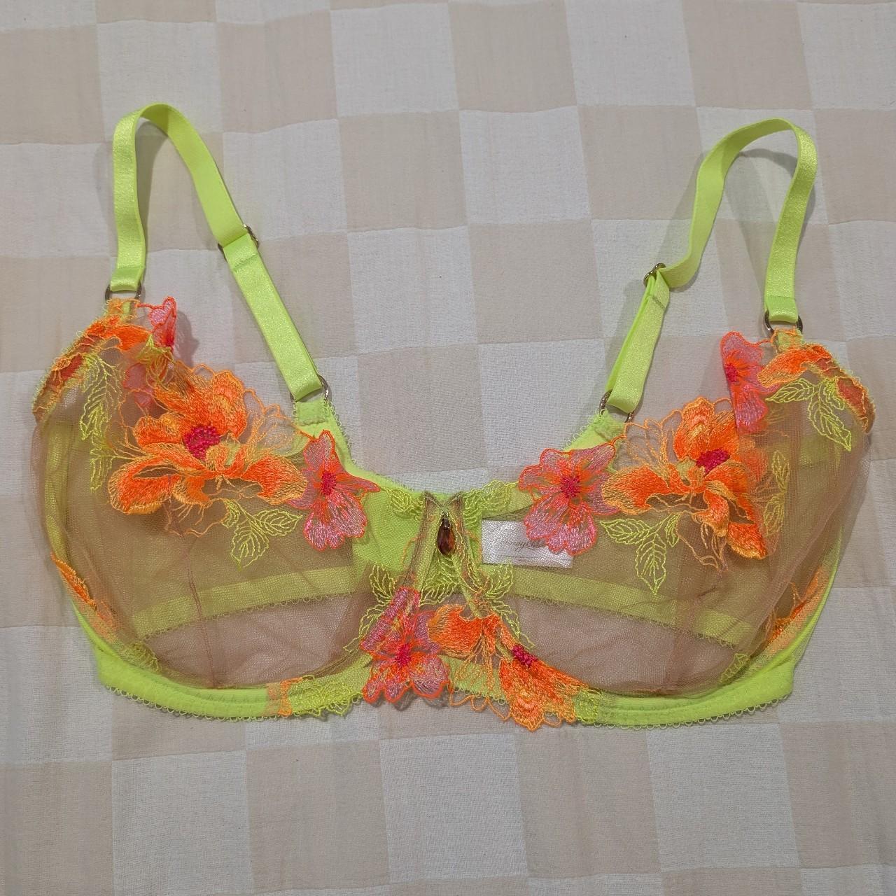 Honey Birdette Christine Neon bra. Size 16F. Would... - Depop
