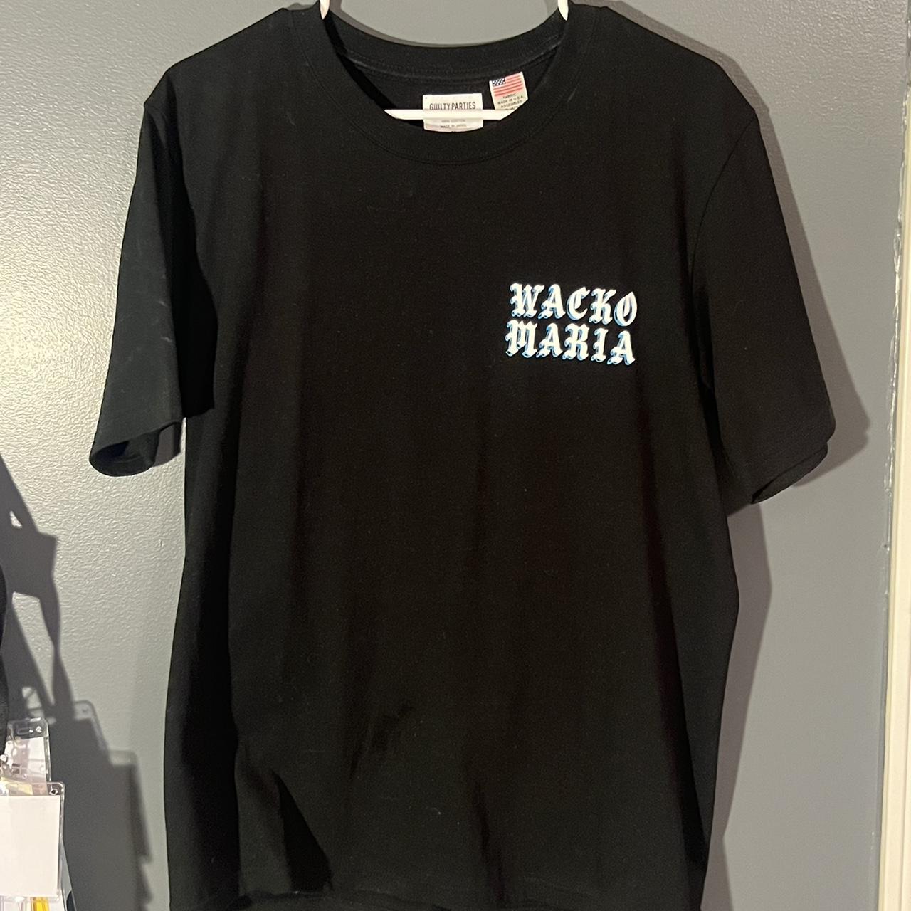Medium black and blue WACKO MARIA tee - Depop