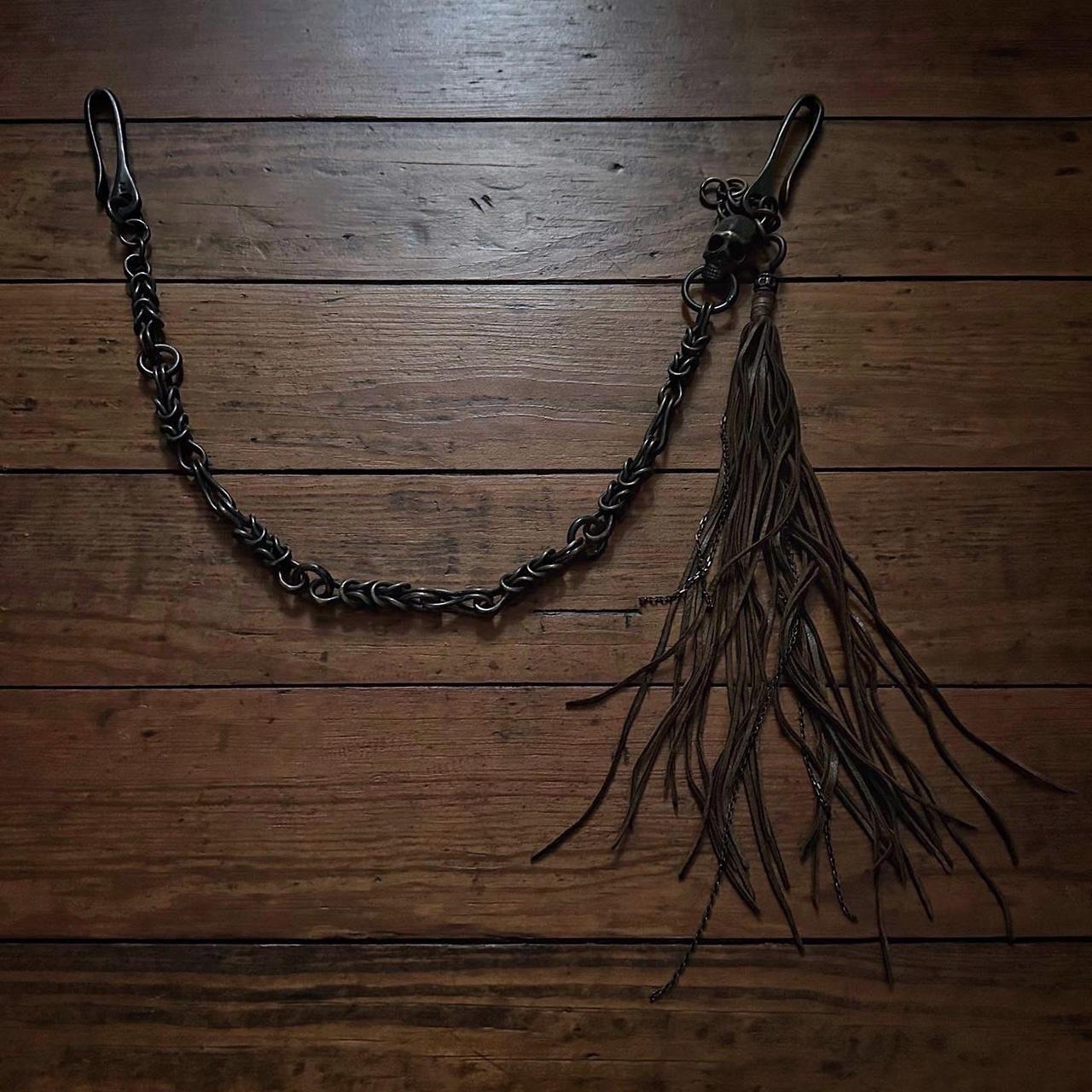 Kmrii Tarnished wallet chain featuring a skull,... - Depop