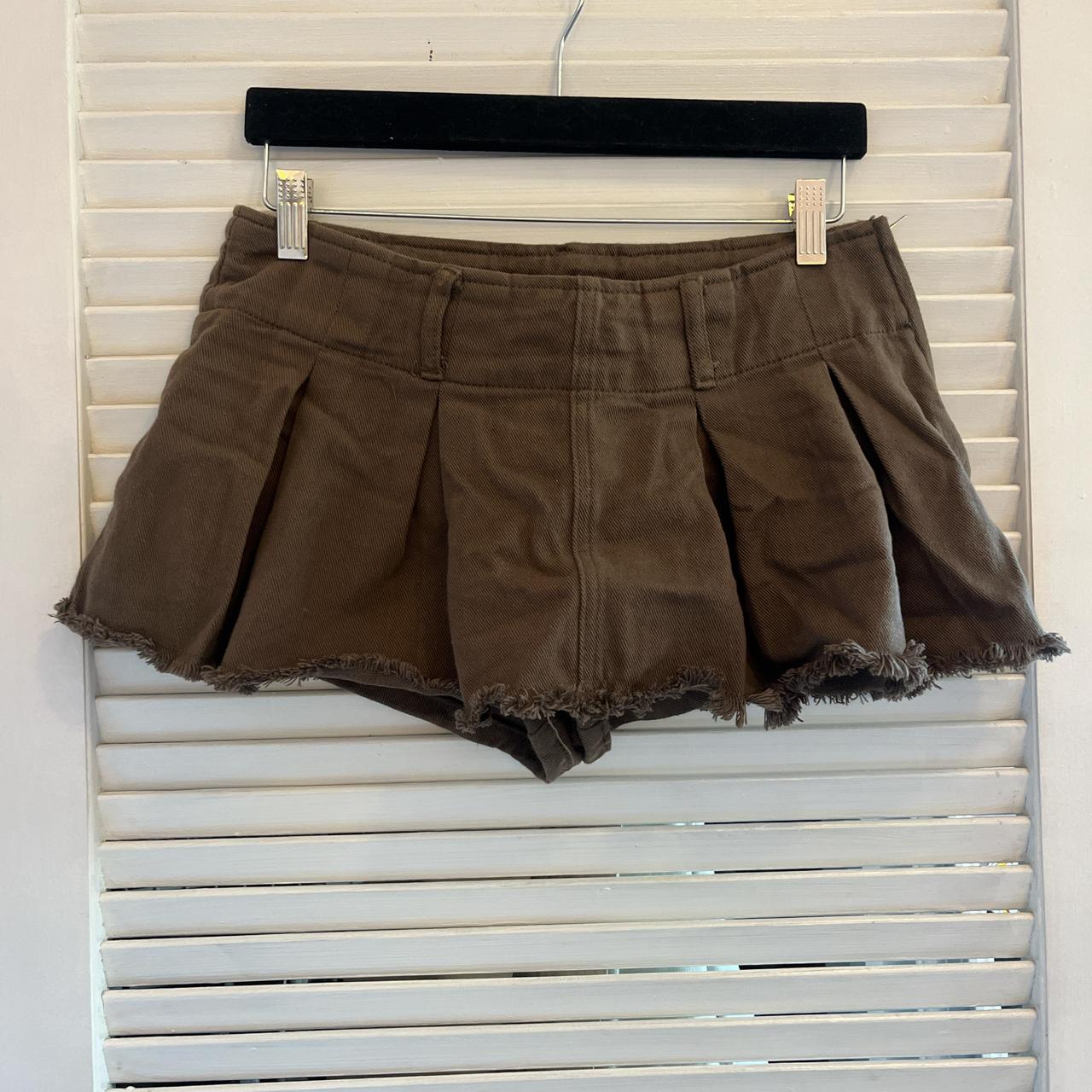 Extra short skirt, edikted brand, brown, built in... - Depop