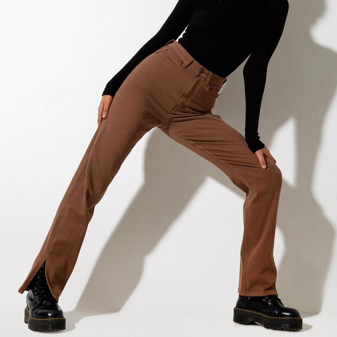 Brown Split Bottom Motel Rocks Pants. Brand new,... - Depop