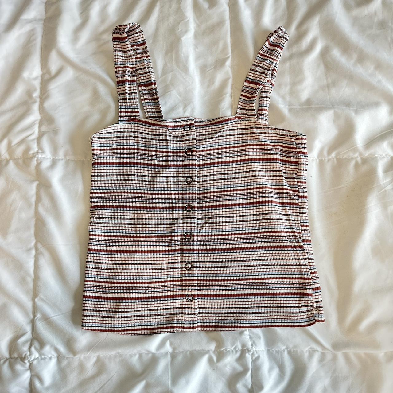 american eagle striped crop tank - brand new, no... - Depop