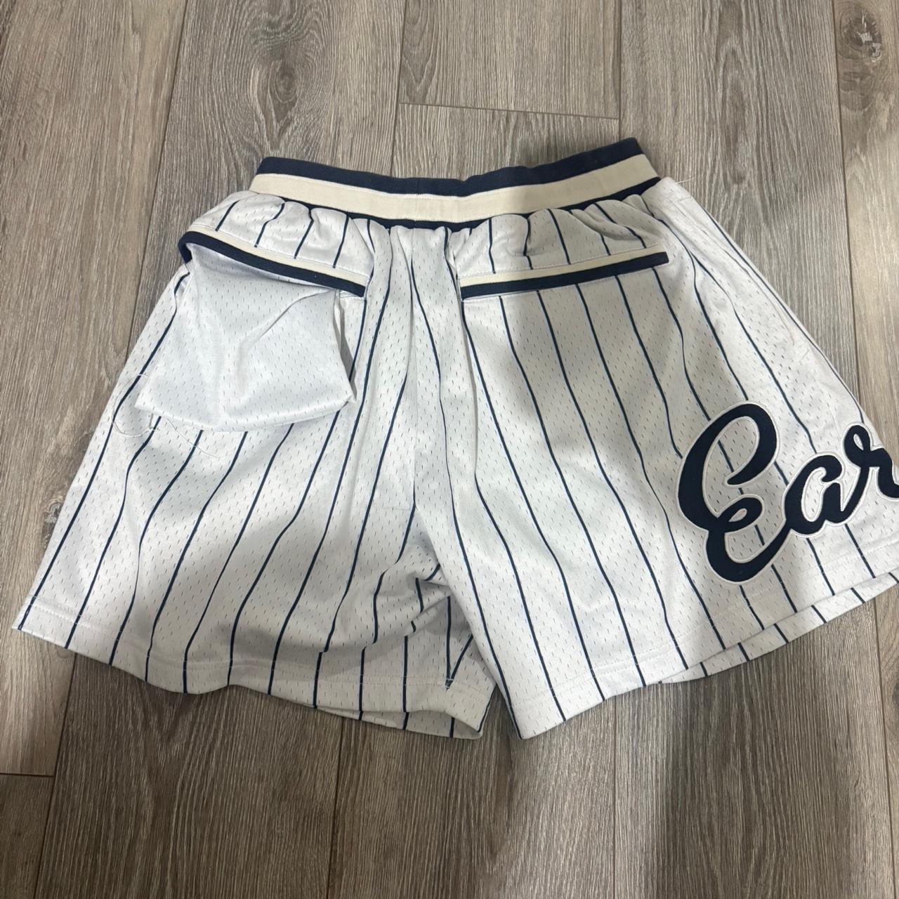 Earls shorts white navy missing draw string obvious... | Depop