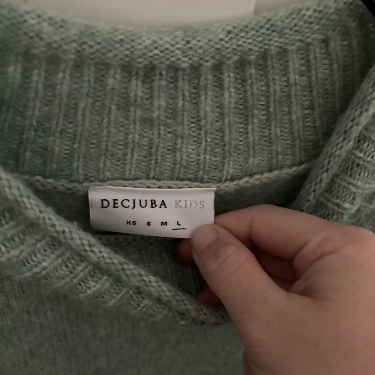 DECJUBA green knit. Kids size L best fit ladies size 10 - Depop